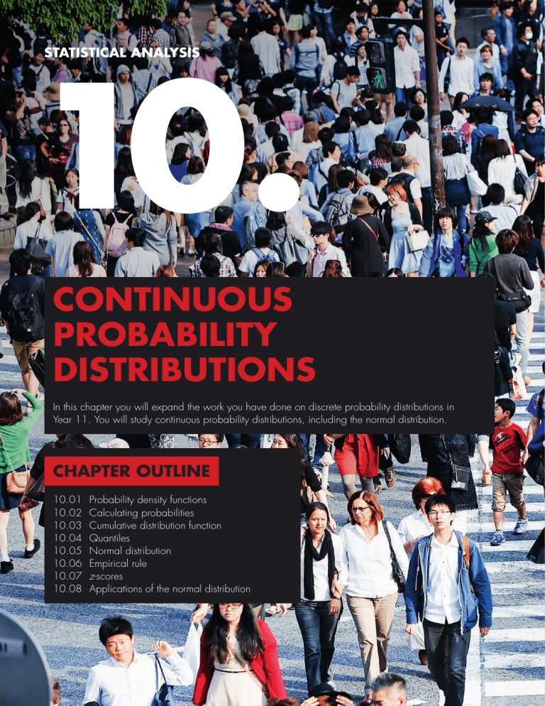 Chapter 10: Continuous Probability Distributions