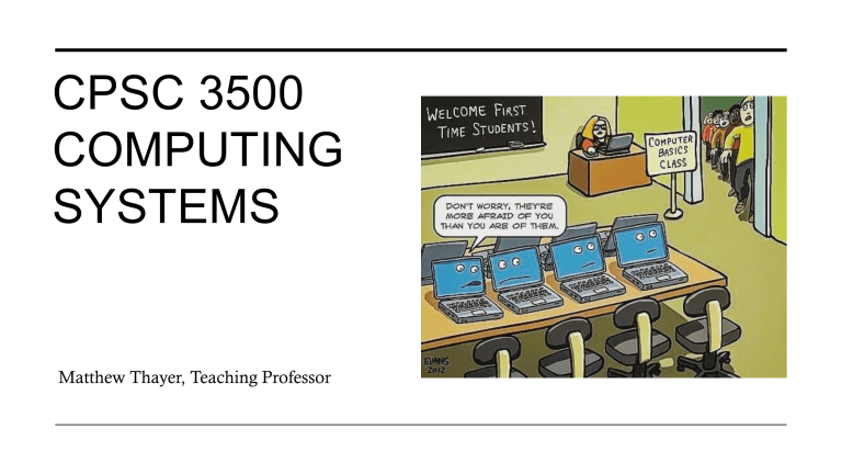 CPSC 3500: Virtual Memory & Paging Policies