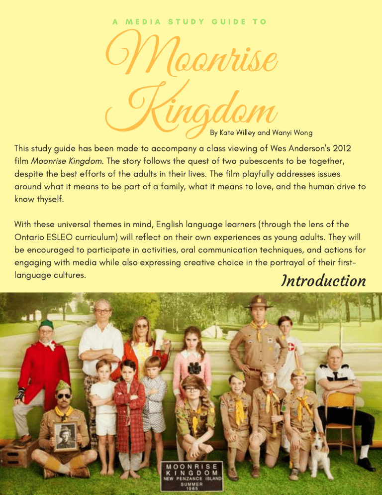 Moonrise Kingdom Media Study Guide for ESLEO