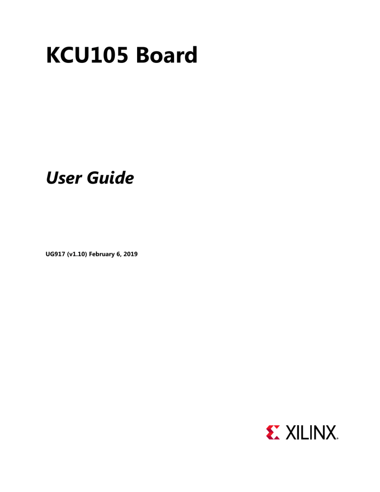 KCU105 Board User Guide (UG917 v1.10)