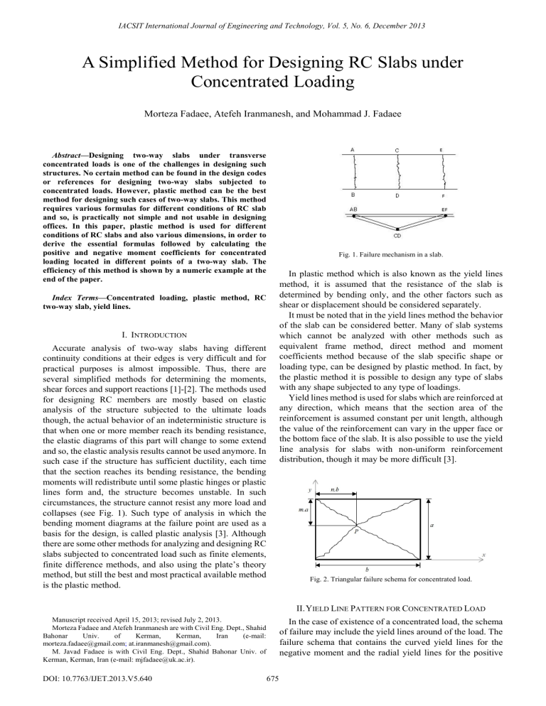 Simplified RC Slab Design Method for Concentrated Loads
