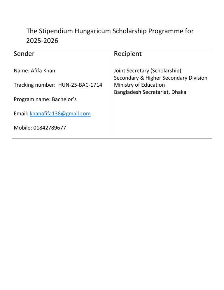 Stipendium Hungaricum Scholarship 2025-2026