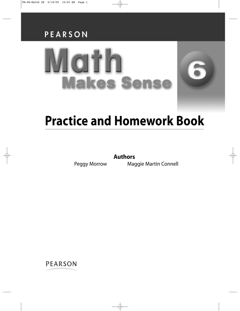 Math Makes Sense 6 Practice and Homework Book