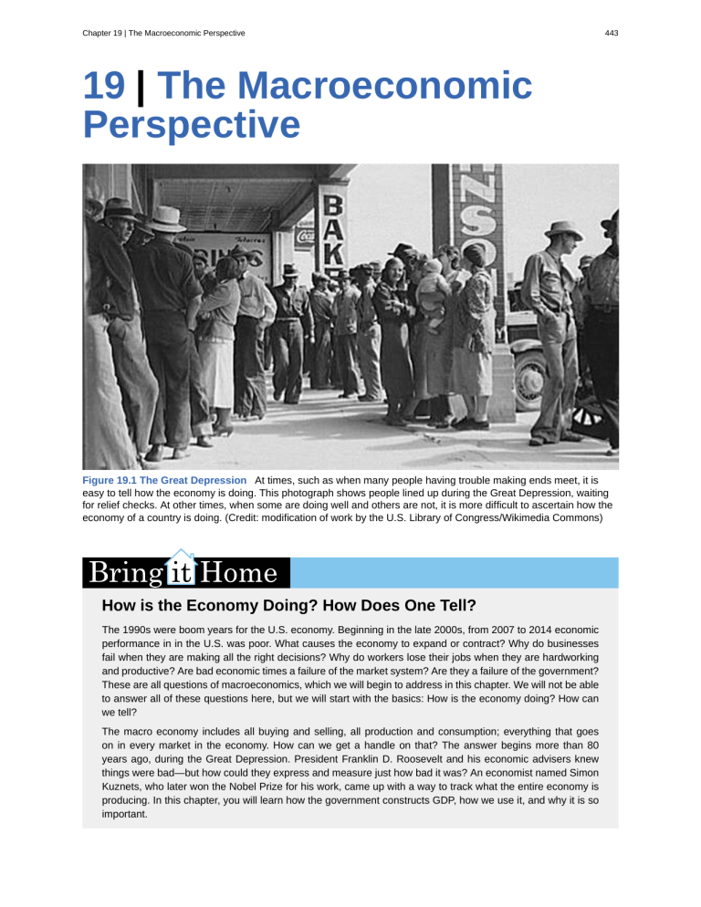 Chapter 19: The Macroeconomic Perspective - GDP & Economic Goals