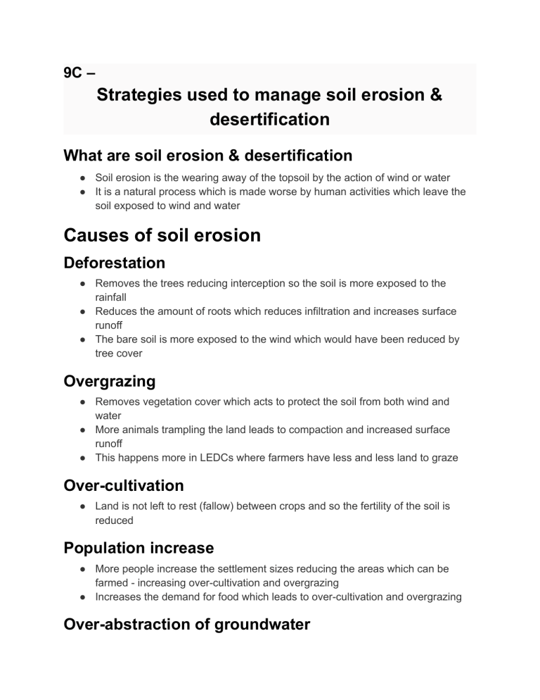 Soil Erosion & Desertification Management Strategies