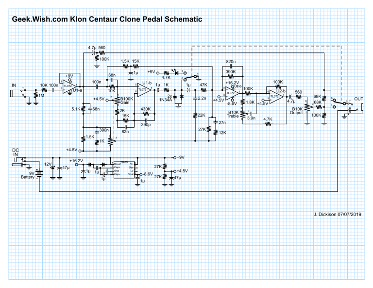 Klon Centaur Clone Pedal Schematic