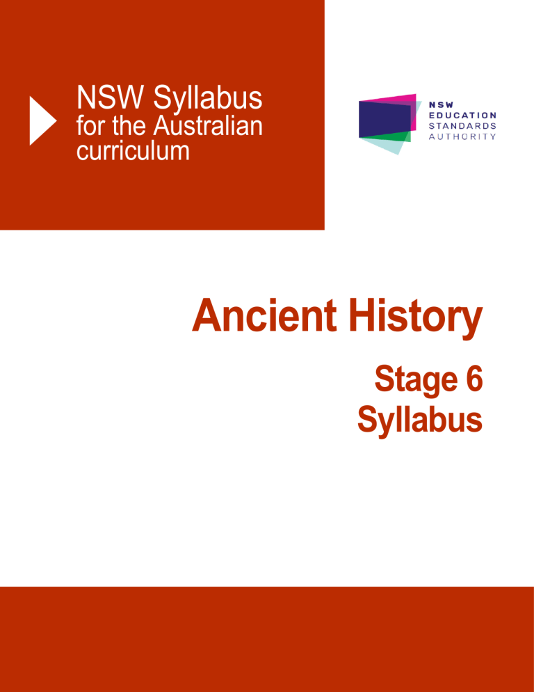 NSW Ancient History Stage 6 Syllabus