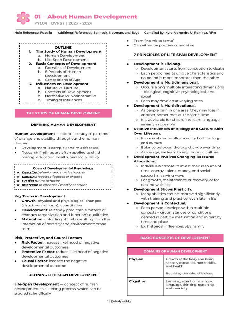 Human Development: Lifespan Principles & Concepts