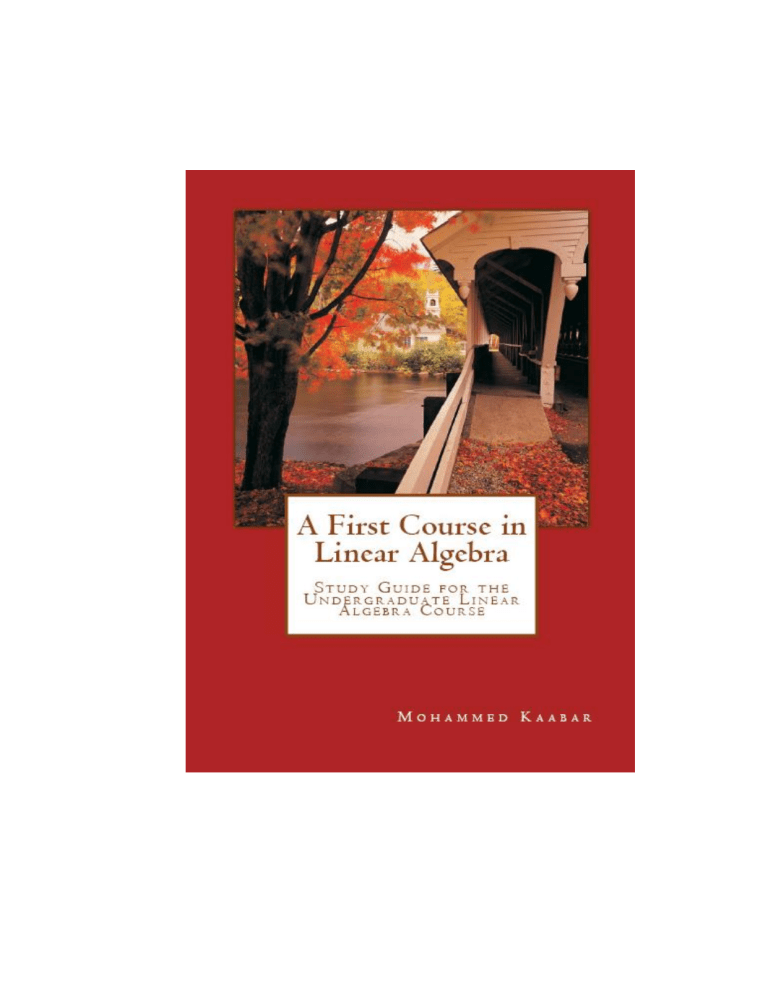 A First Course in Linear Algebra: Study Guide