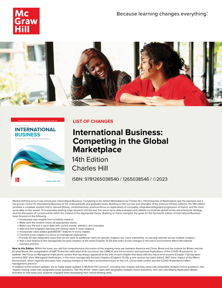 International Business: Competing in the Global Marketplace 14th Ed