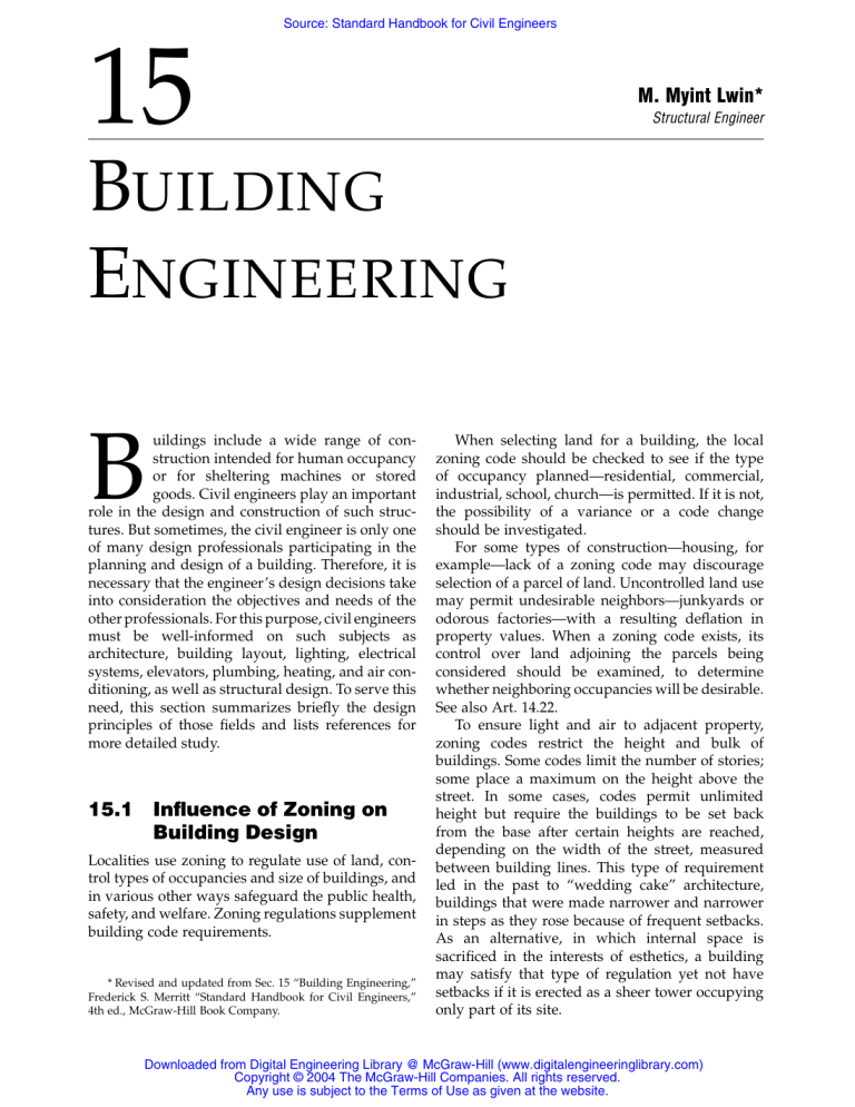 Building Engineering Handbook: Zoning, Codes, Loads & Design