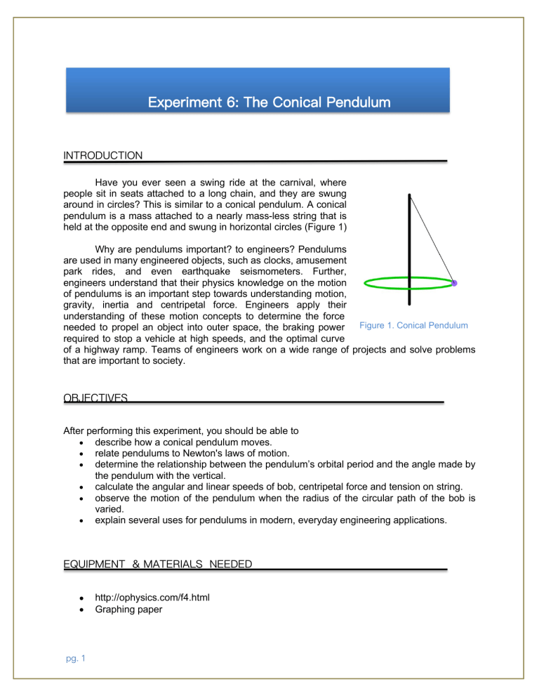 Experiment 6: Conical Pendulum Lab Guide