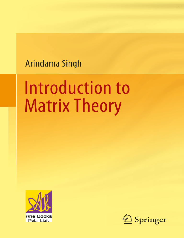 Introduction to Matrix Theory Textbook