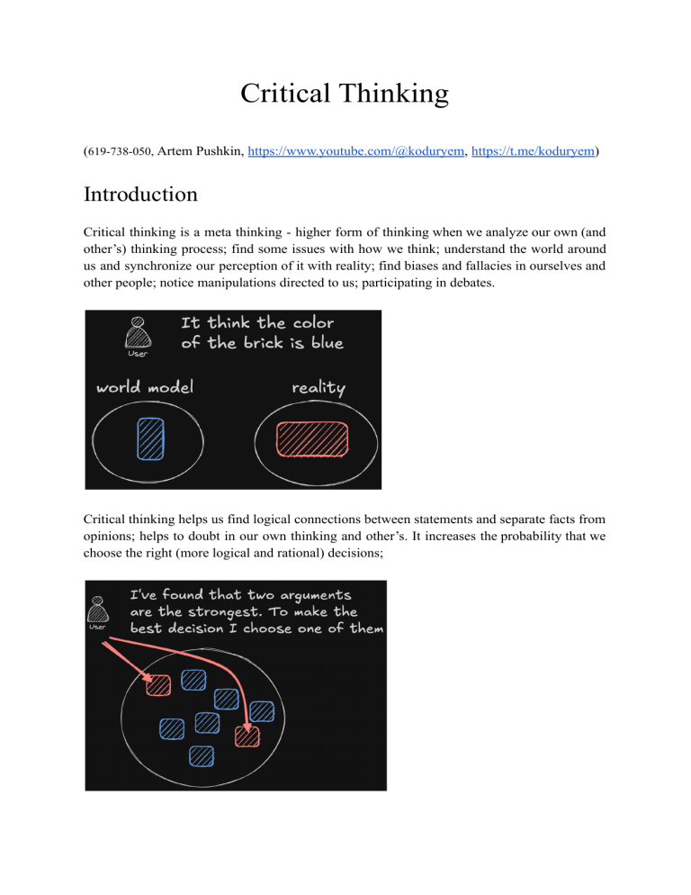 Critical Thinking: Guide to Logical Reasoning and Bias Analysis