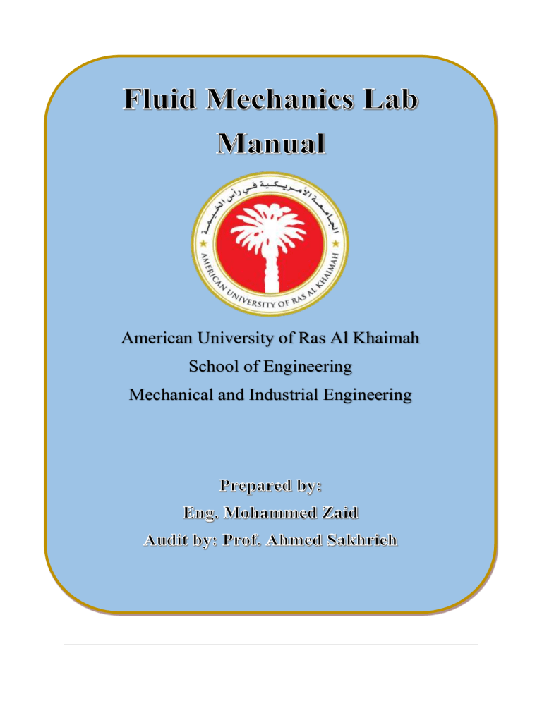 Fluid Mechanics Lab Manual - University Experiments