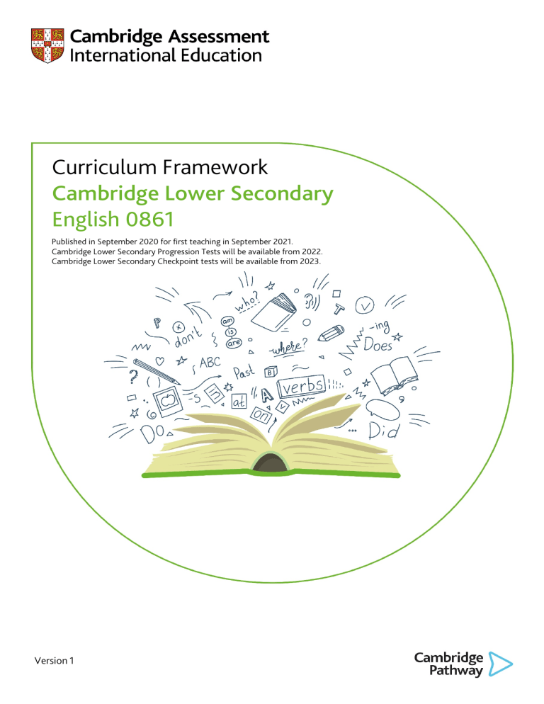 Cambridge Lower Secondary English 0861 Curriculum Framework