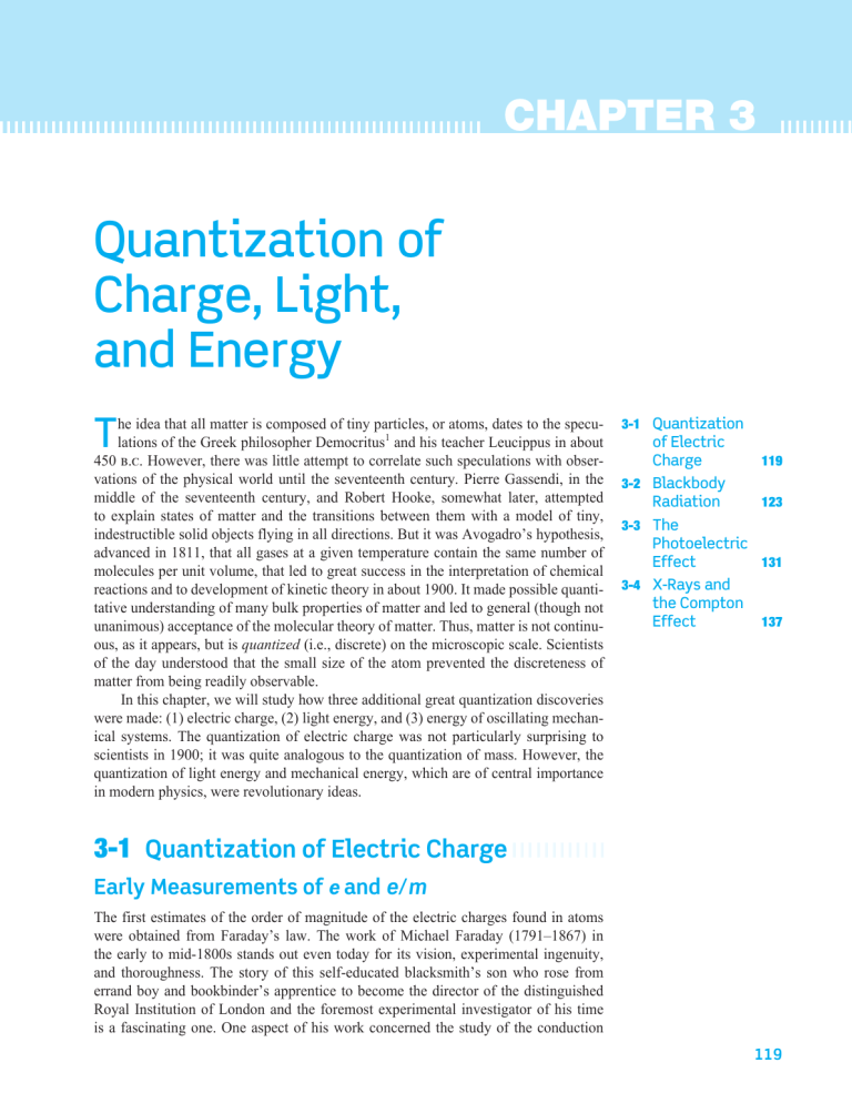 Chapter 3: Quantization of Charge, Light, and Energy